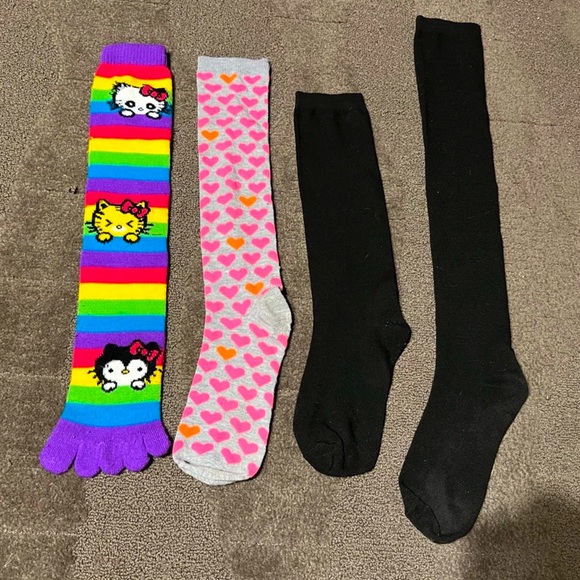 Sanrio | Accessories | Random Kneehigh Sock Bundle Lot Of 4 Mismatch ...